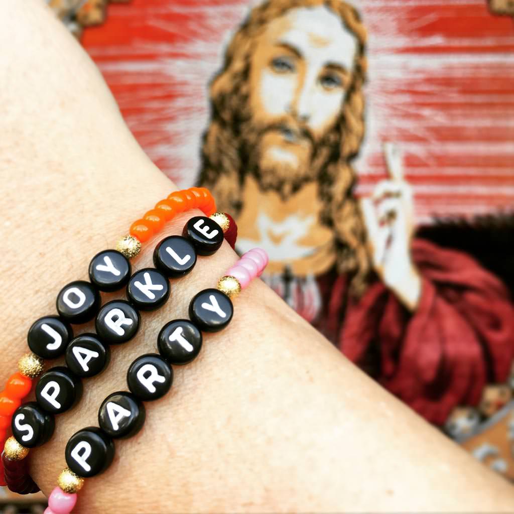 Happy Holidays Alphabet Glass Bead Bracelet | Dana Levy Ltd